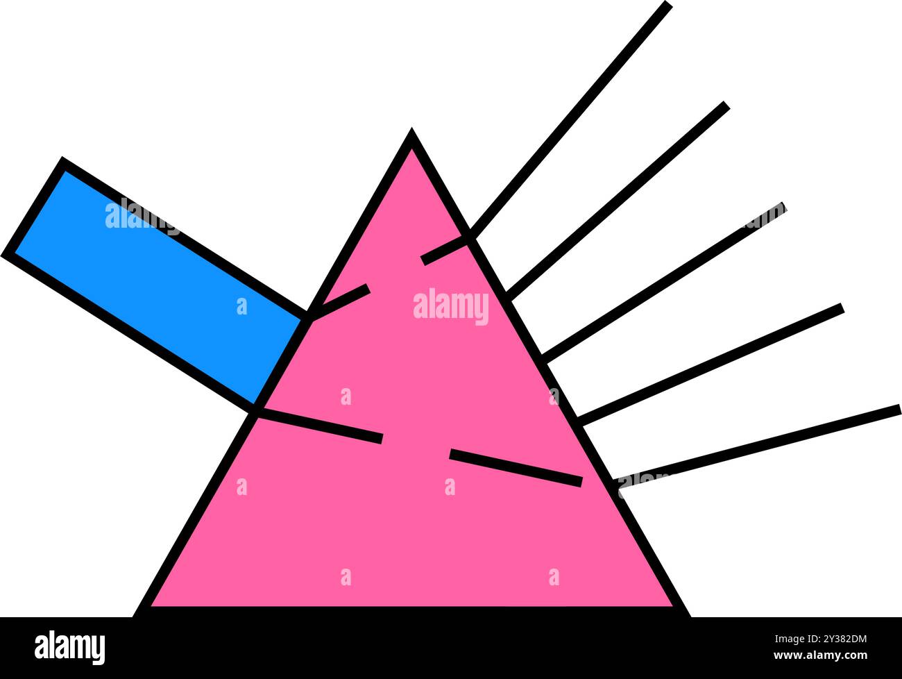 refraction of light rays prism icon color illustration Stock Vector ...