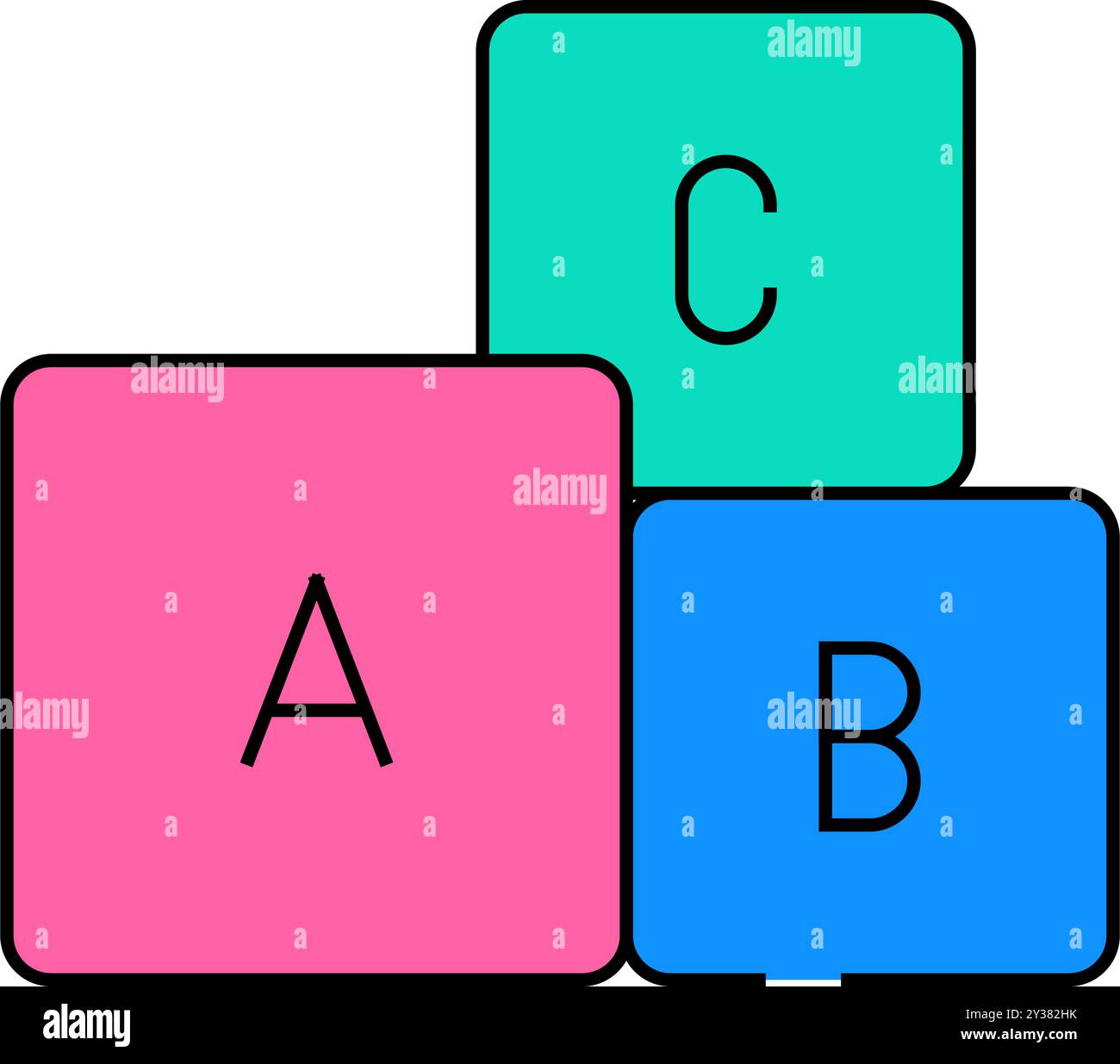 letters cubes icon color illustration Stock Vector Image & Art - Alamy
