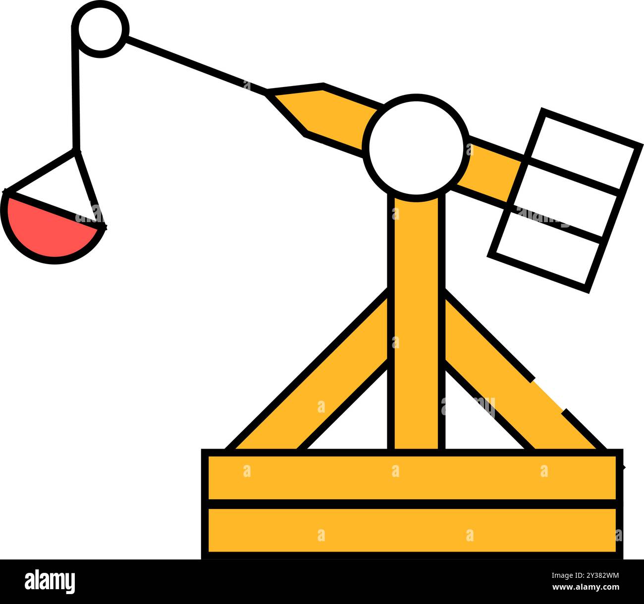 medieval catapult icon color illustration Stock Vector Image & Art - Alamy