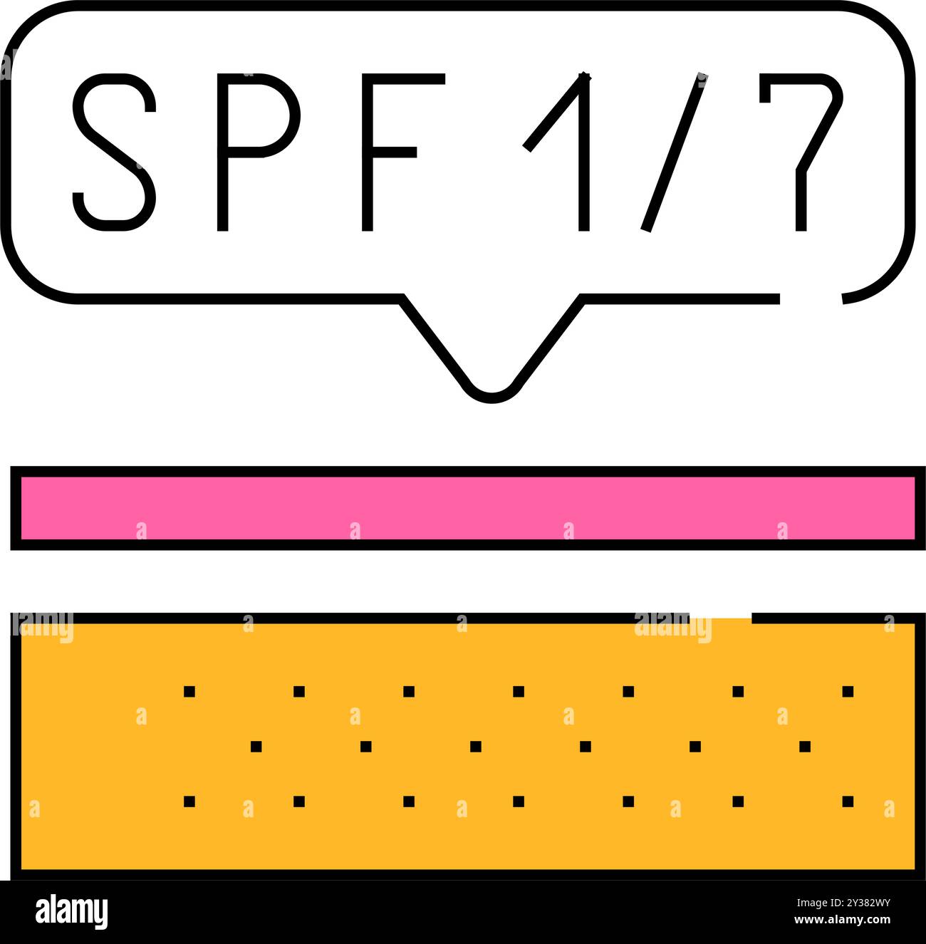 sunscreen layer on skin icon color illustration Stock Vector Image ...