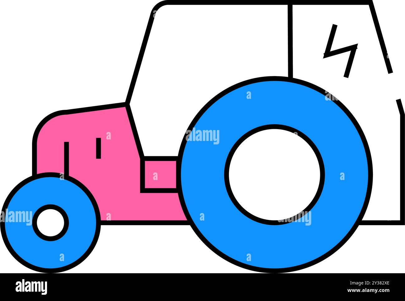 electric tractor icon color illustration Stock Vector Image & Art - Alamy