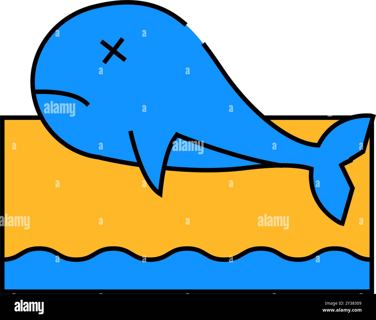 fish death vector symbol illustration icon color illustration Stock ...