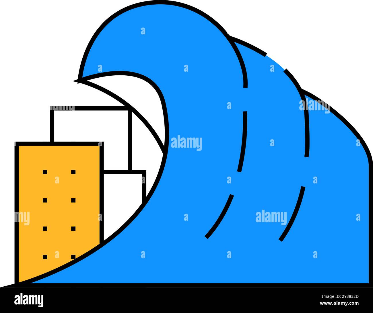 tsunami problem vector symbol illustration icon color illustration ...