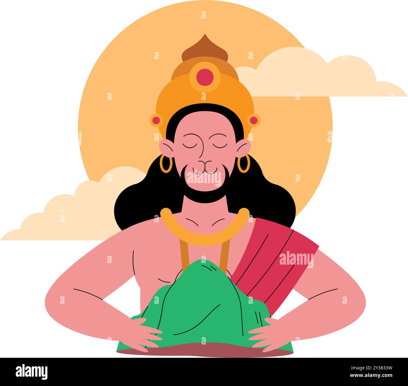 god hanuman holding mountain in his hand isolated Stock Vector Image ...