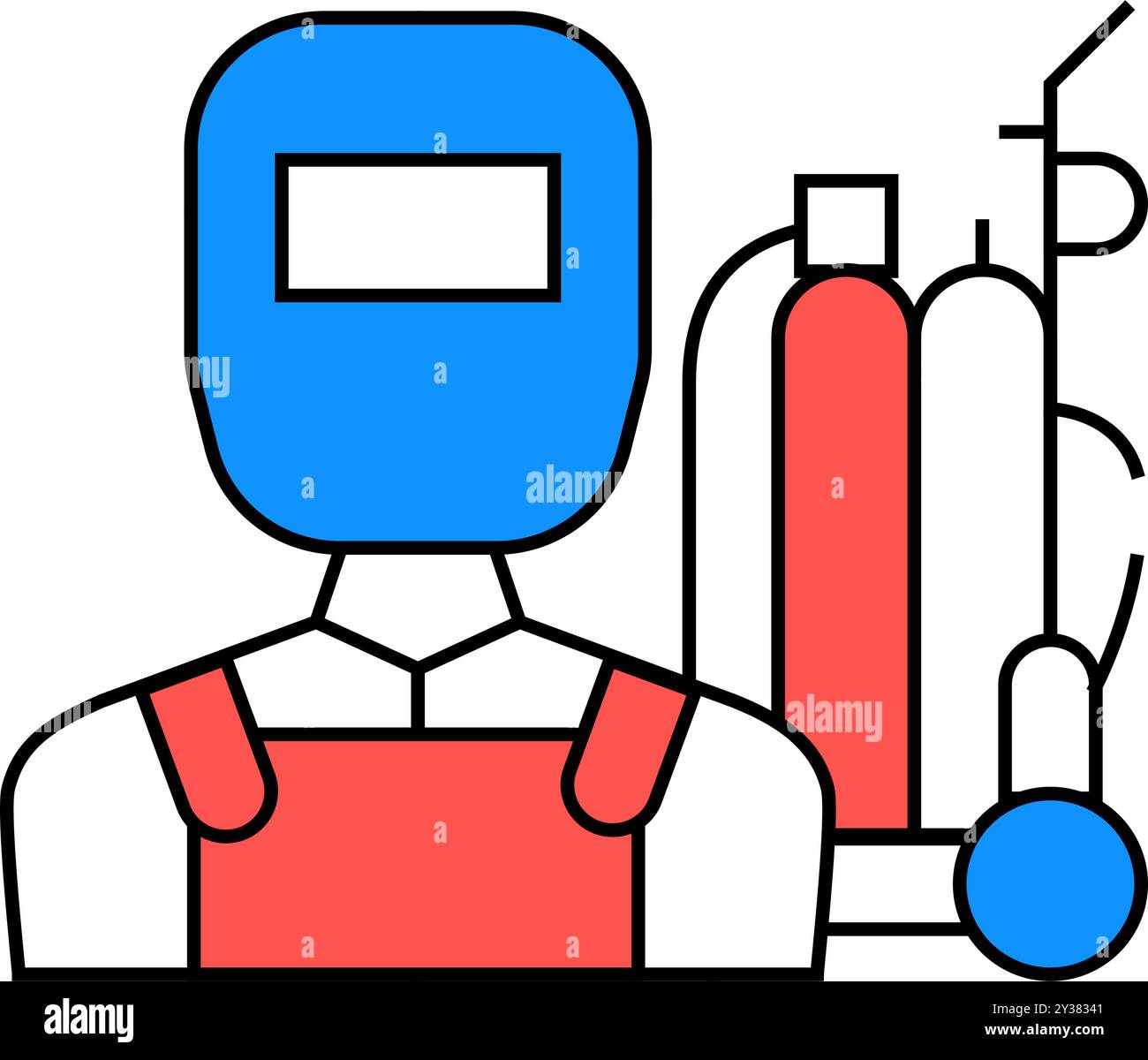welder worker flat icon color illustration Stock Vector Image & Art - Alamy
