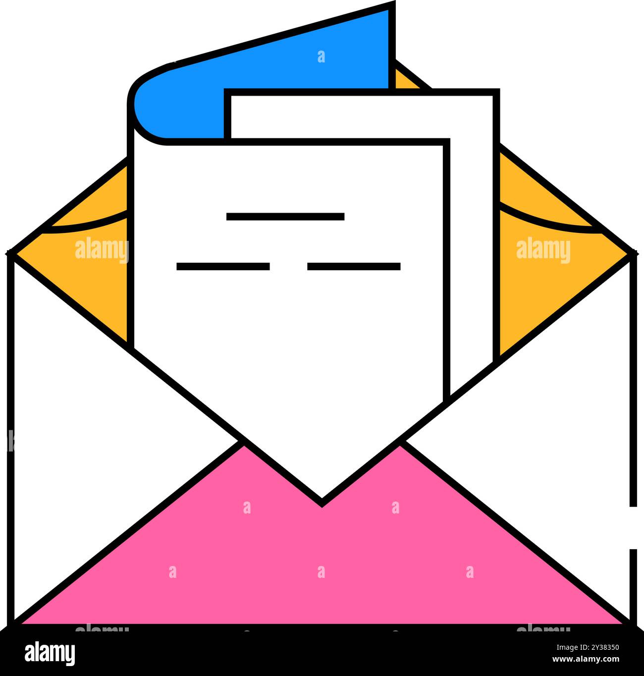 envelope with birthday invitation icon color illustration Stock Vector ...