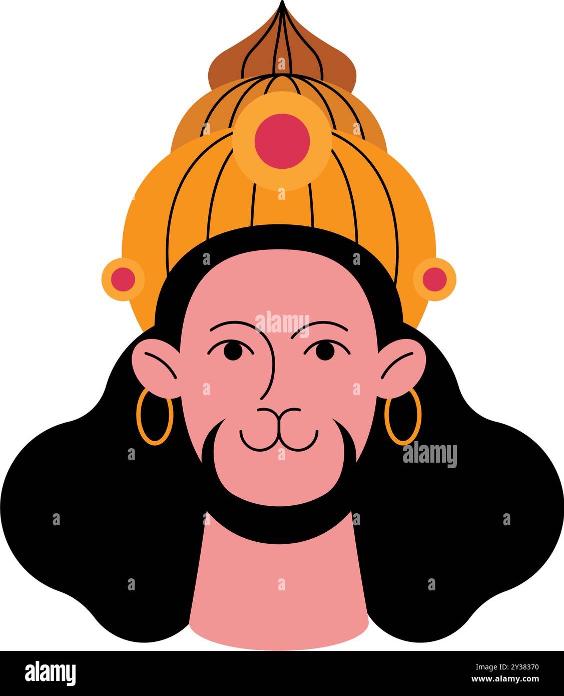 god hanuman face character isolated Stock Vector Image & Art - Alamy