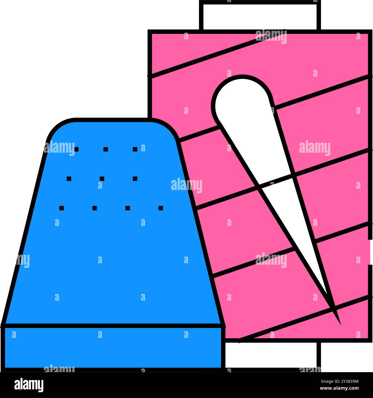 thimble with thread icon color illustration Stock Vector Image & Art ...