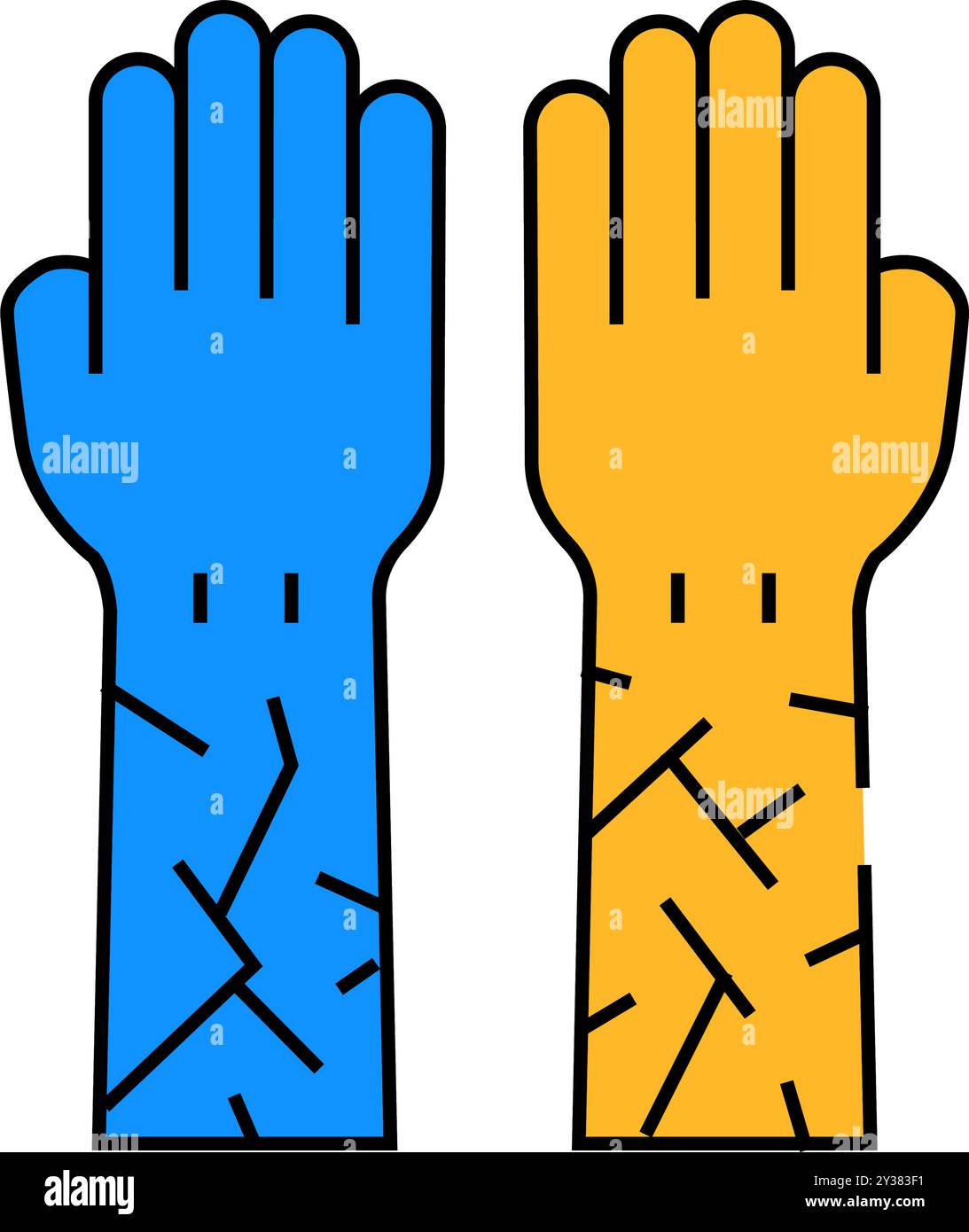 hand skin cracks icon color illustration Stock Vector Image & Art - Alamy
