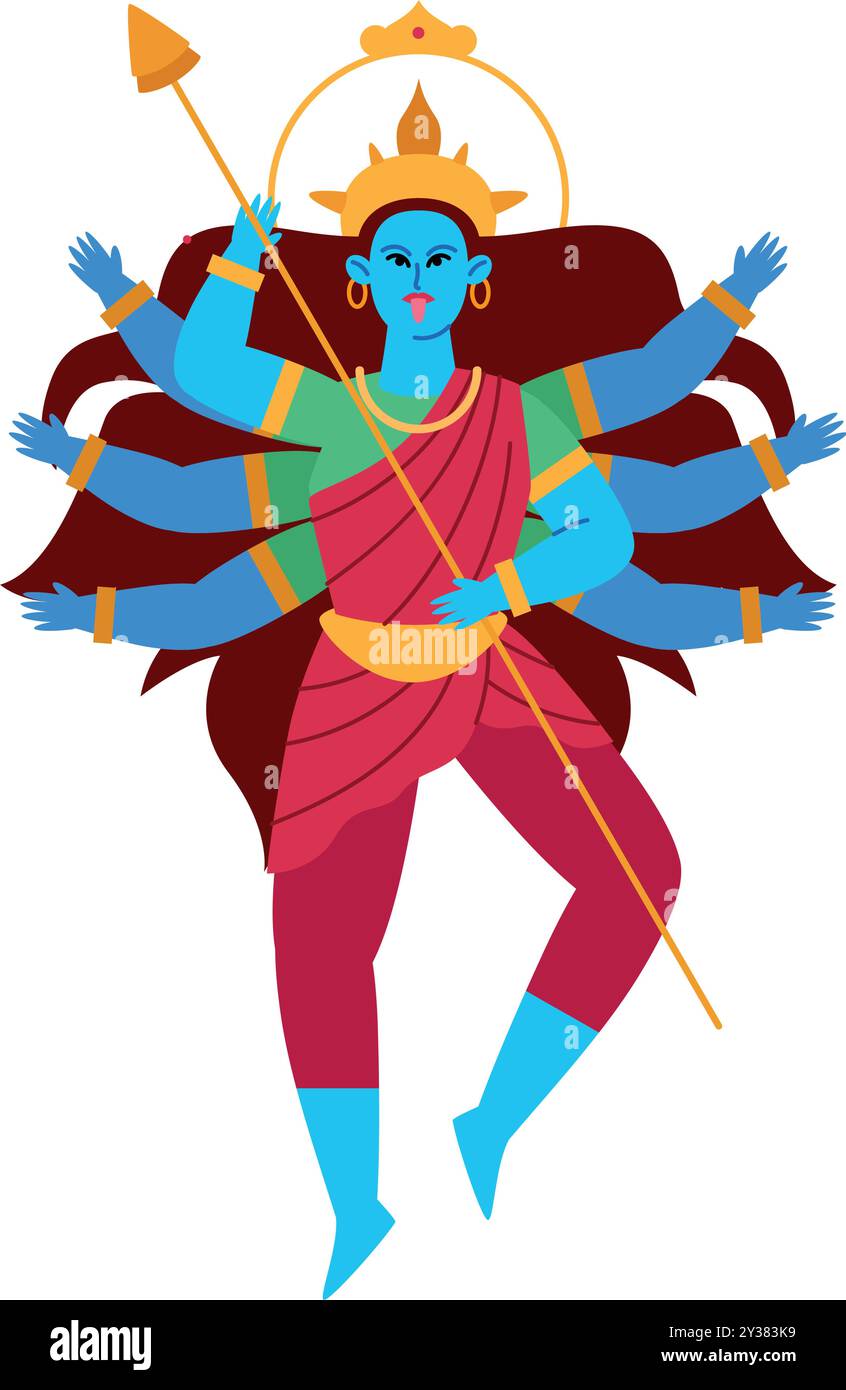 goddess kali maa character isolated Stock Vector Image & Art - Alamy