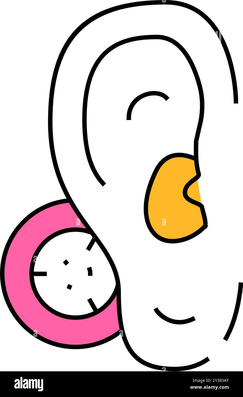 bone conduction hearing aid icon color illustration Stock Vector Image ...