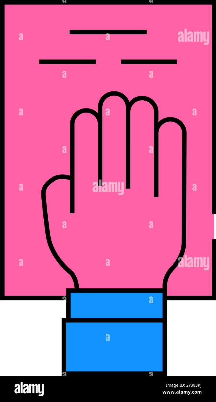 oath on constitution icon color illustration Stock Vector Image & Art ...