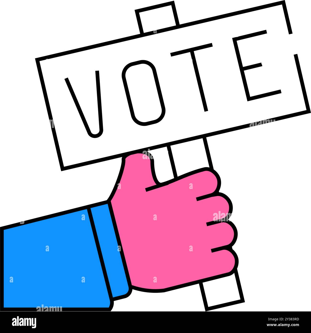 hand holding vote nameplate icon color illustration Stock Vector Image ...