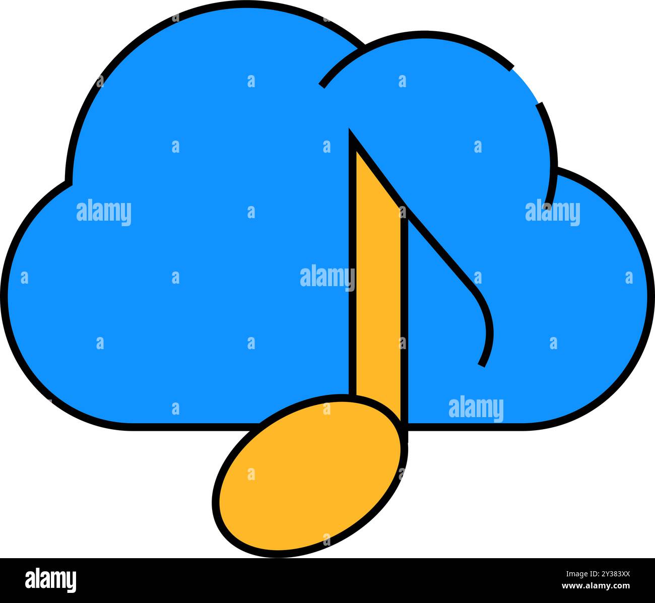 music cloud storage icon color illustration Stock Vector Image & Art ...
