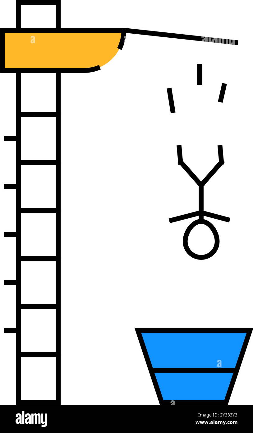 jumping into water from height icon color illustration Stock Vector ...