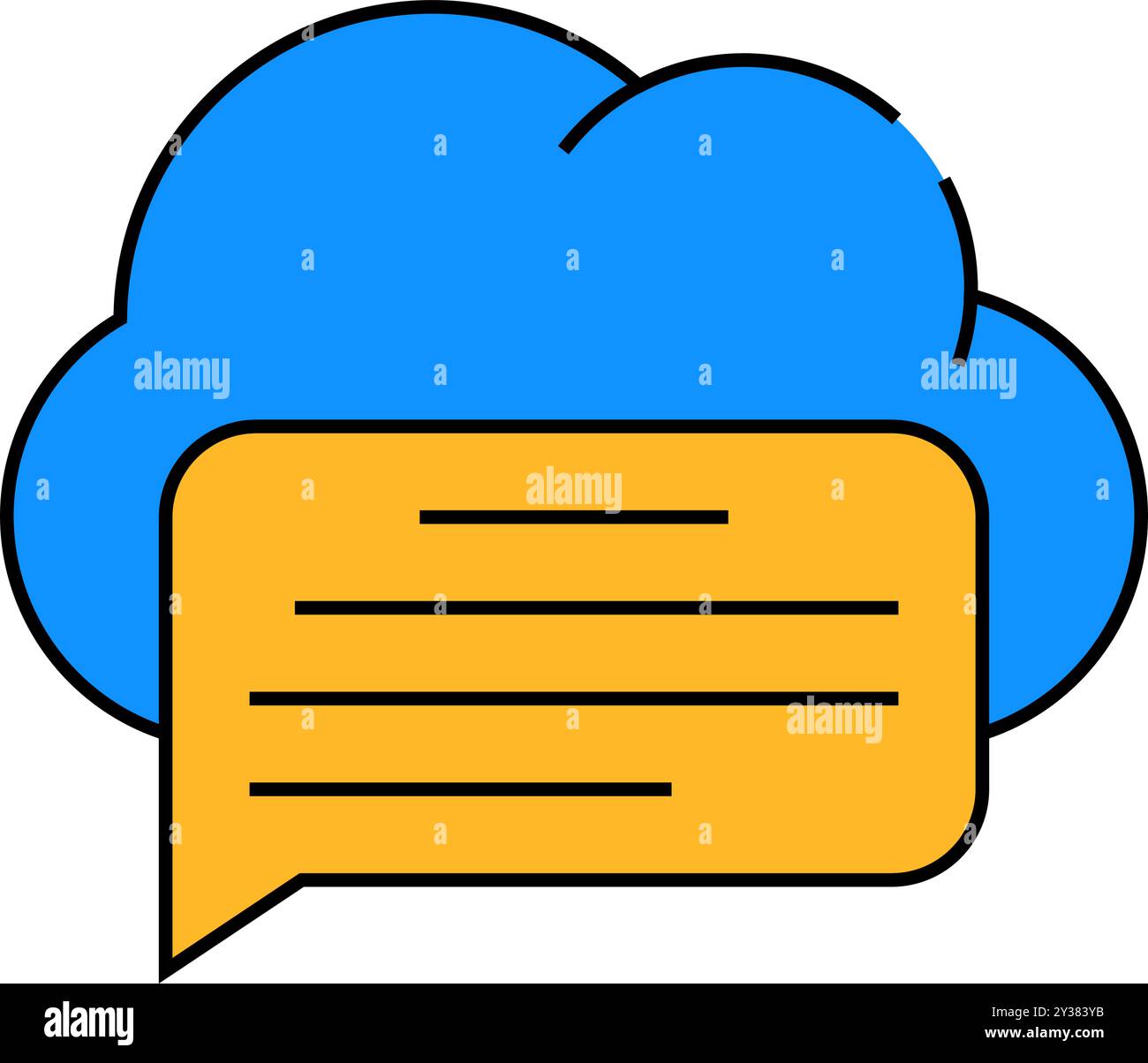 messaging cloud storage icon color illustration Stock Vector Image ...