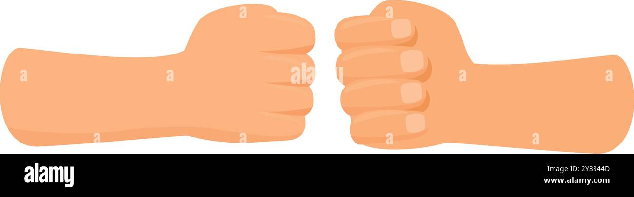 Two cartoon hands making a fist bump gesture, a symbol of friendship ...