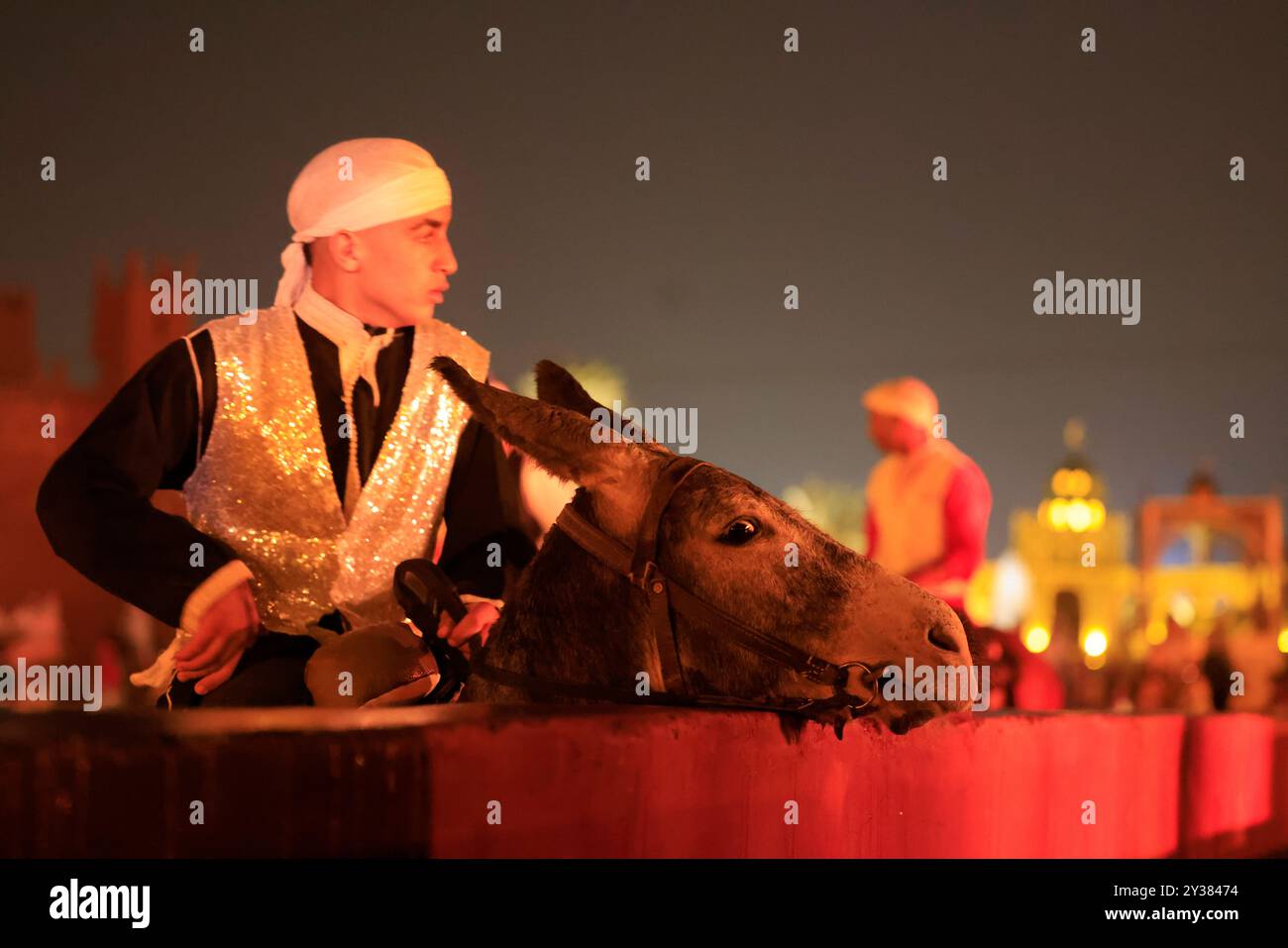 Fantasia show at the famous restaurant “Chez Ali” in Marrakech ...
