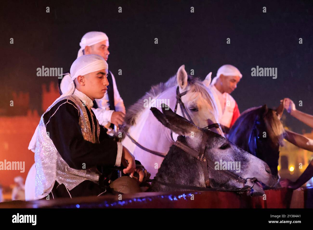 Fantasia show at the famous restaurant “Chez Ali” in Marrakech ...