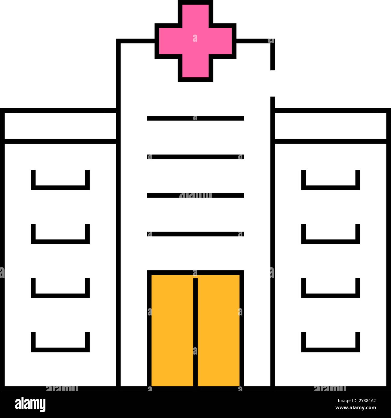 hospital building icon color illustration Stock Vector Image & Art - Alamy