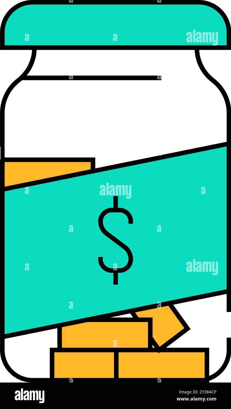 money box with coins icon color illustration Stock Vector Image & Art ...