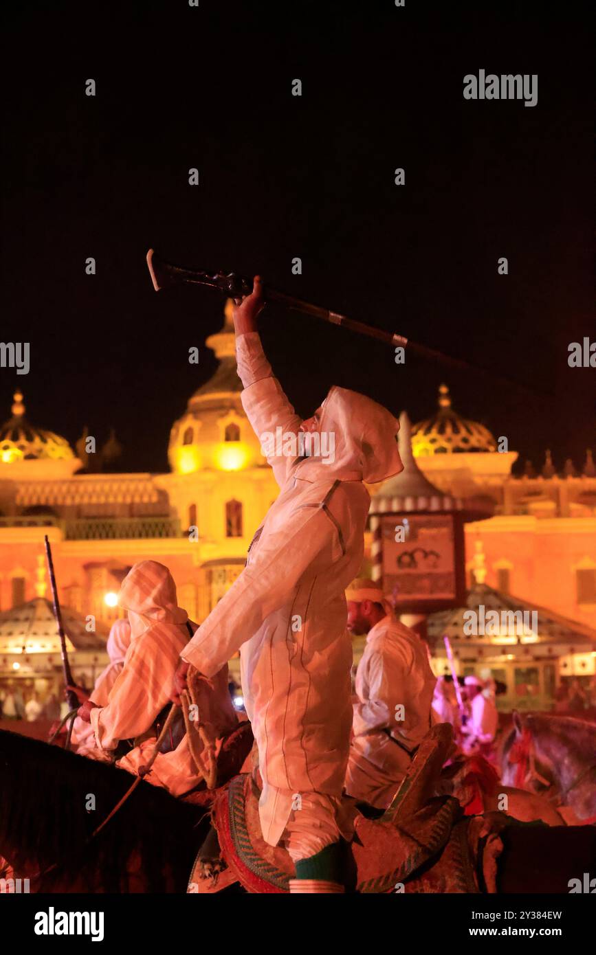 Fantasia show at the famous restaurant “Chez Ali” in Marrakech ...