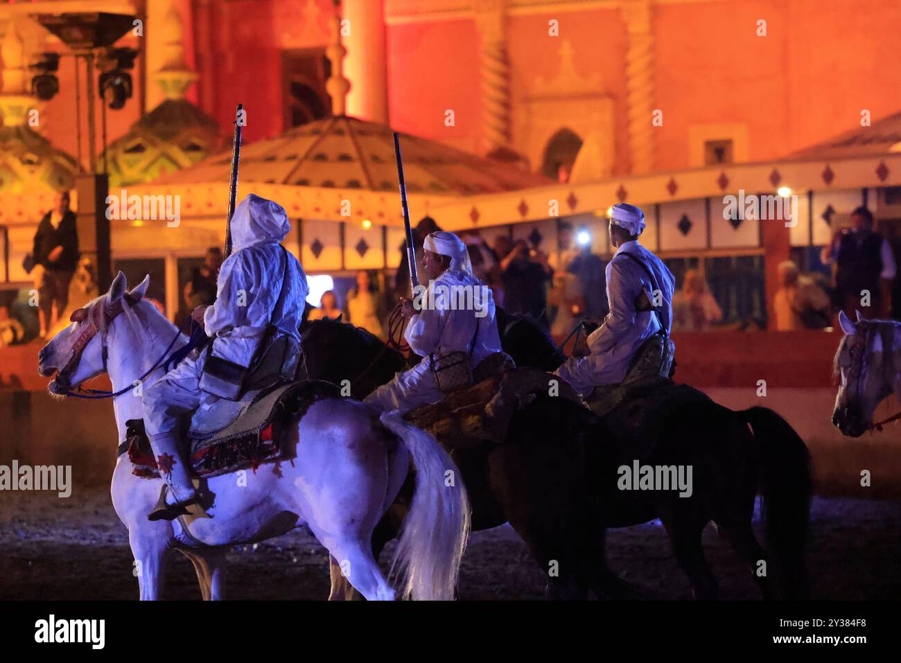 Fantasia show at the famous restaurant “Chez Ali” in Marrakech ...