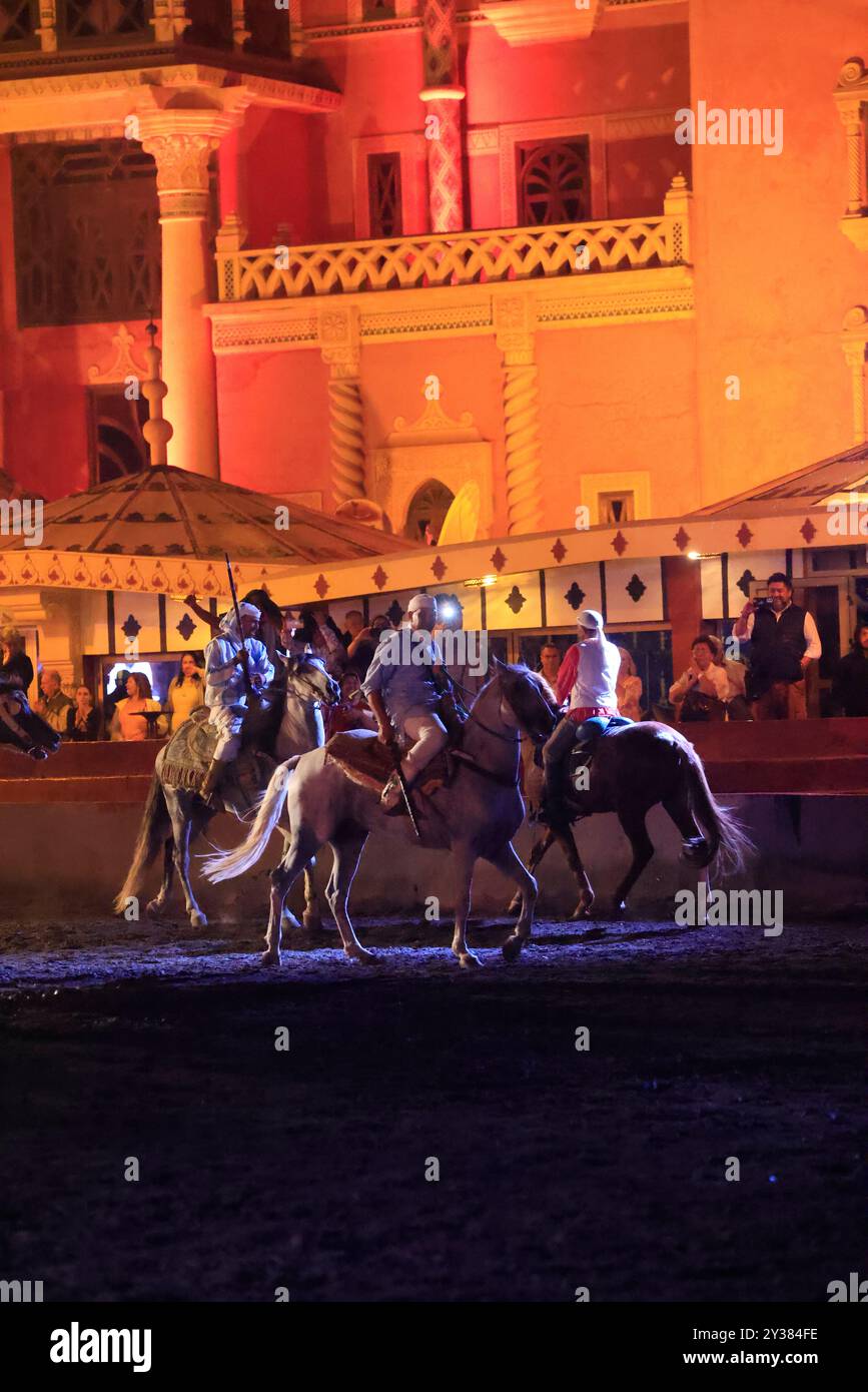 Fantasia show at the famous restaurant “Chez Ali” in Marrakech ...
