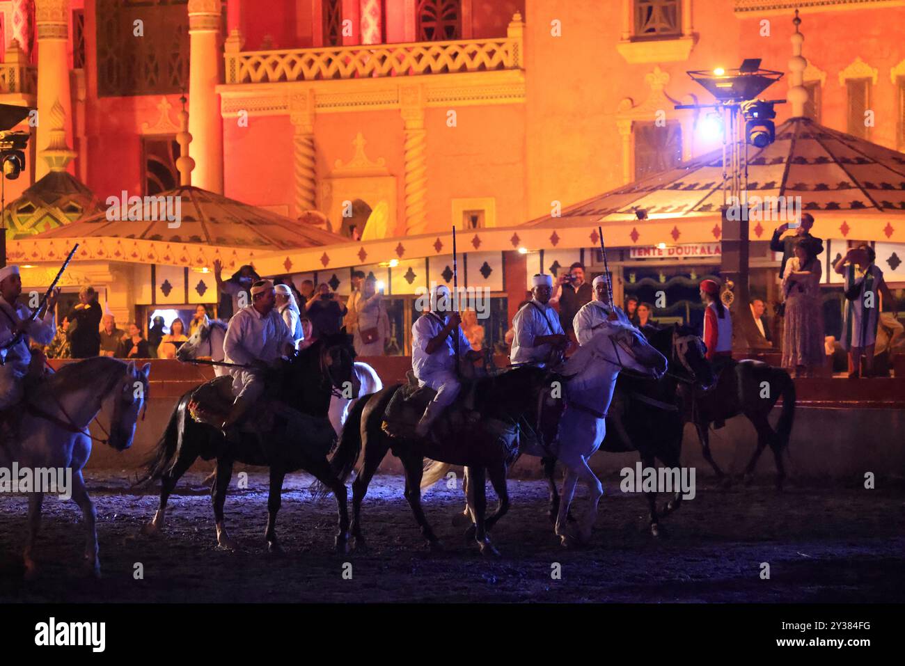 Fantasia show at the famous restaurant “Chez Ali” in Marrakech ...
