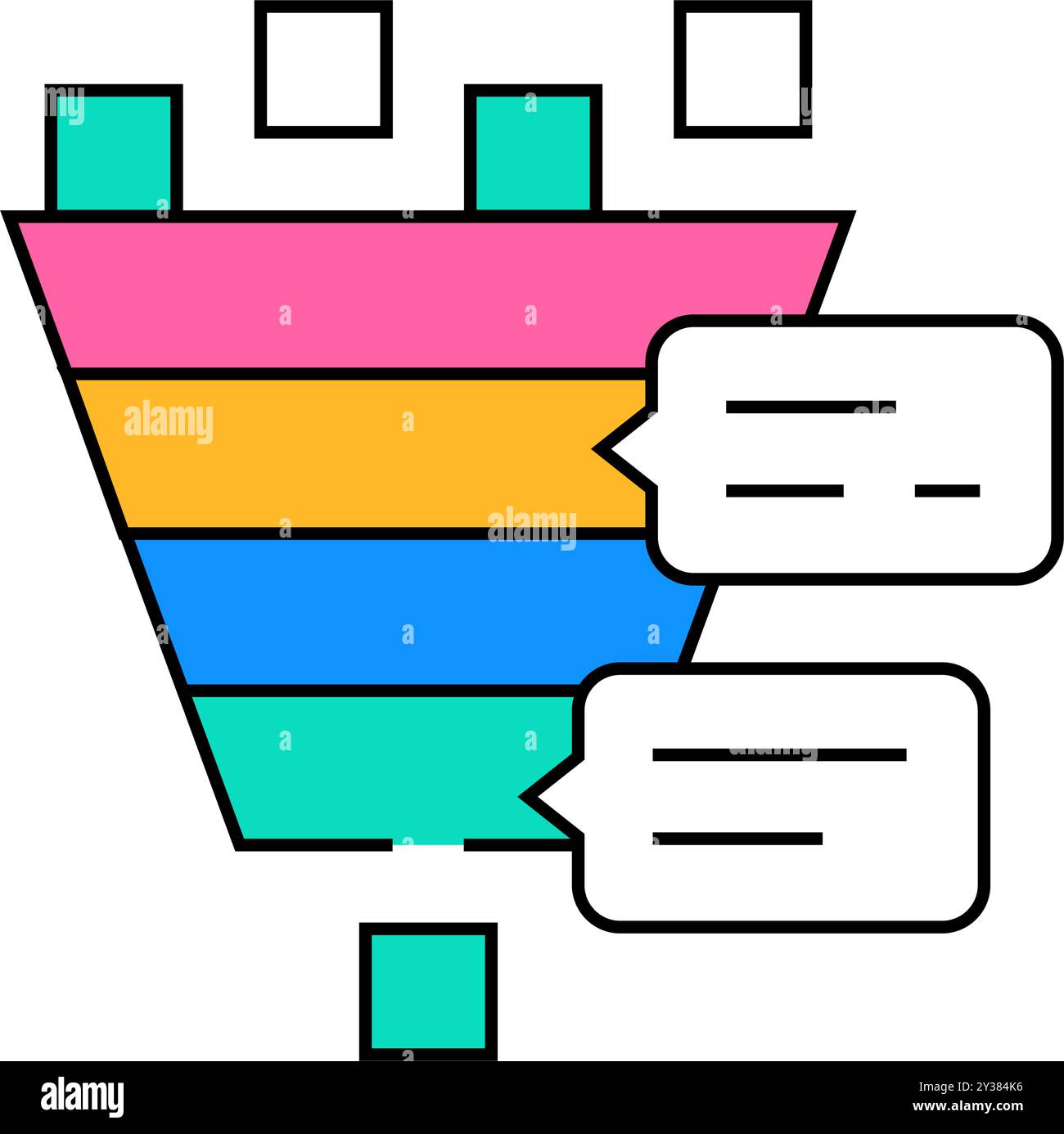 pyramided analysis with comments icon color illustration Stock Vector ...