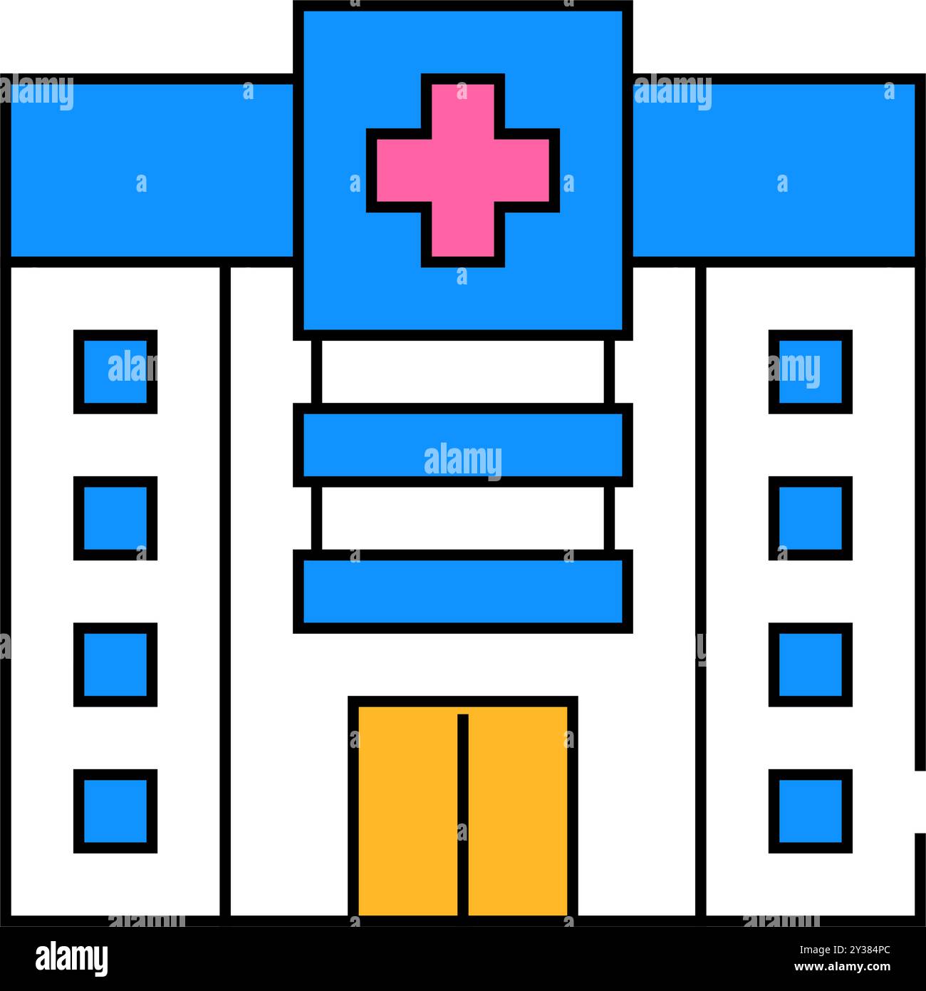 hospital building icon color illustration Stock Vector Image & Art - Alamy