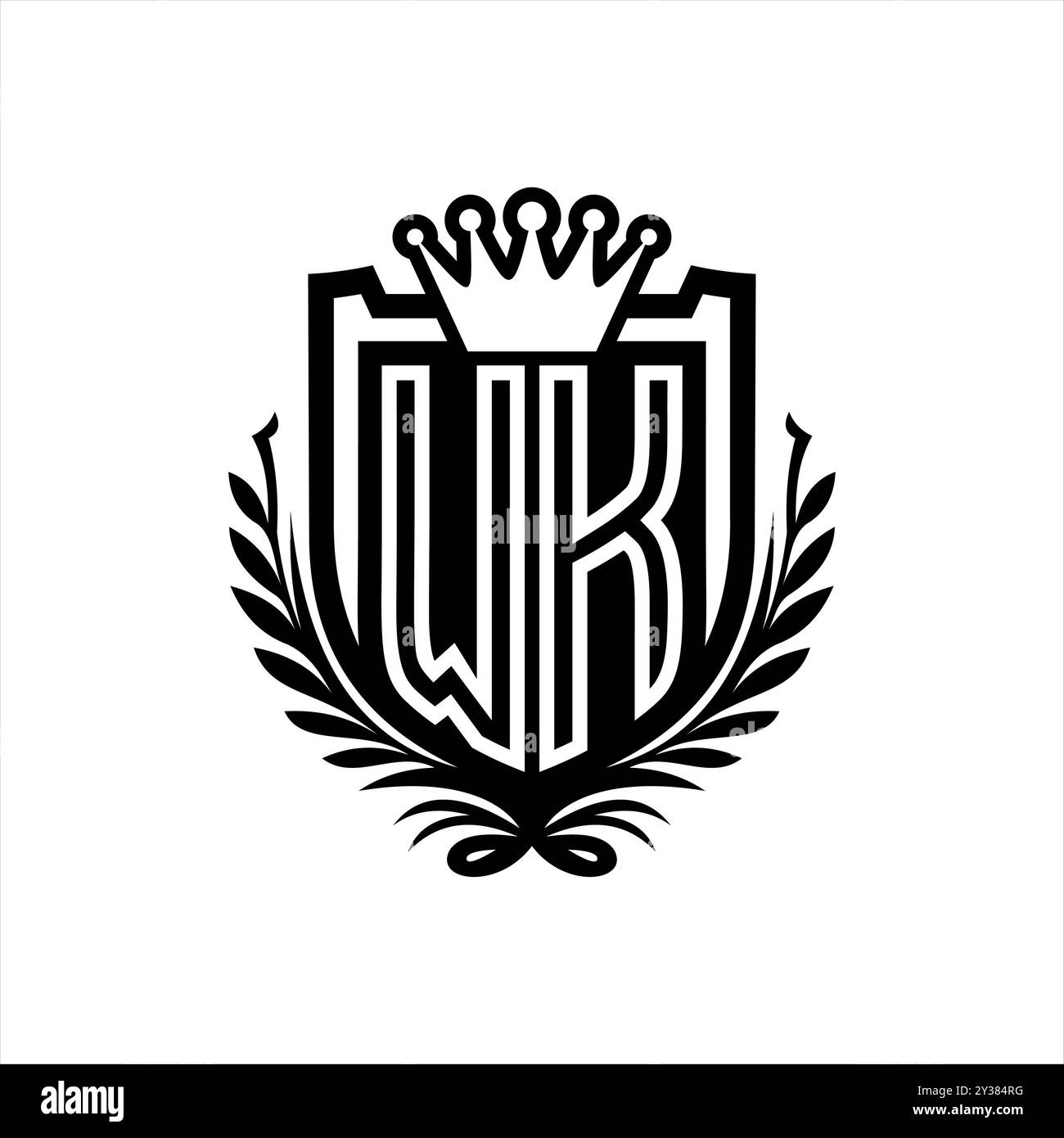 WK Letter logo heraldic shield shape with crown, vintage shield on ... WK Letter logo heraldic shield shape with crown, vintage shield on ...