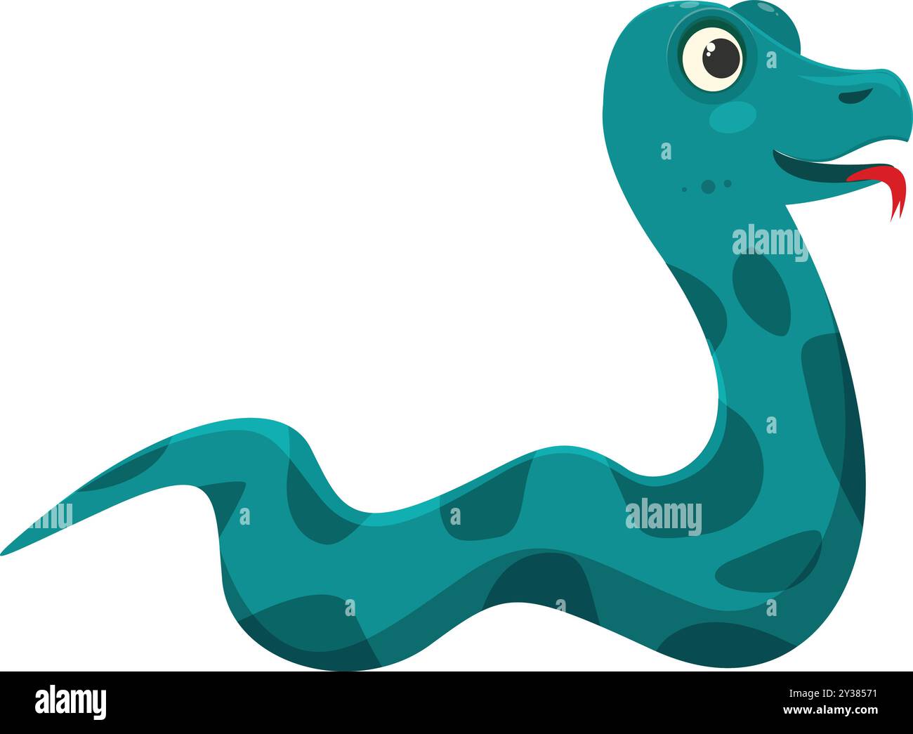 Cartoon blue spotted snake slithering with its tongue out Stock Vector ...
