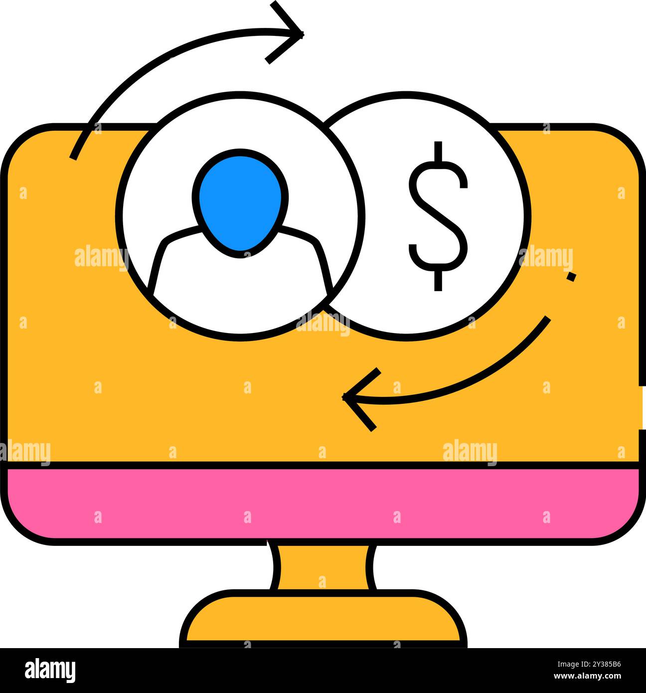 payment for new customer icon color illustration Stock Vector Image ...