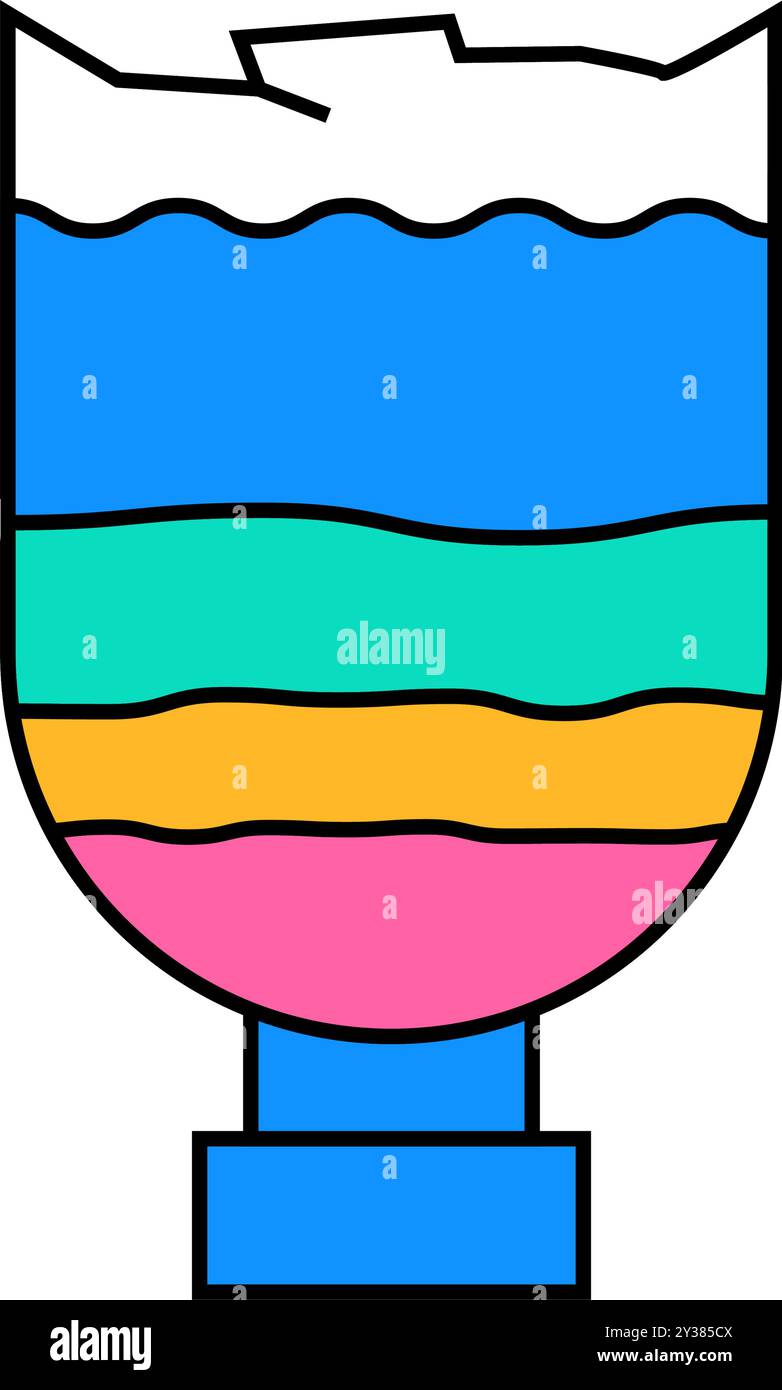 water filtration through sand and coal icon color illustration Stock ...