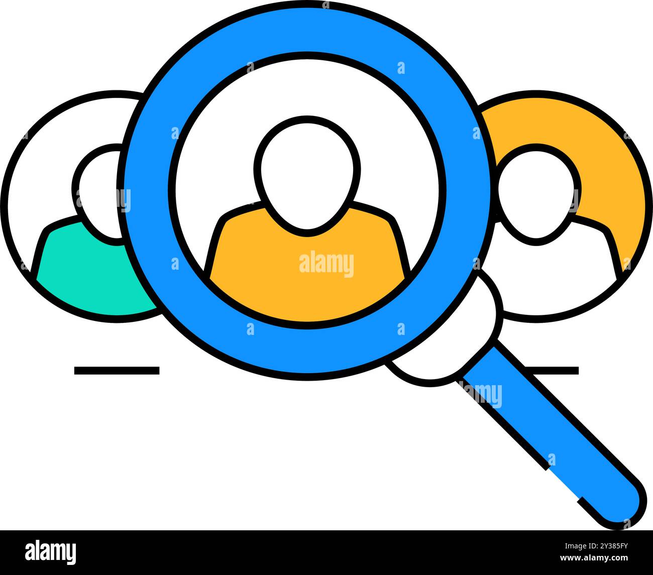 employee search sign icon color illustration Stock Vector Image & Art ...