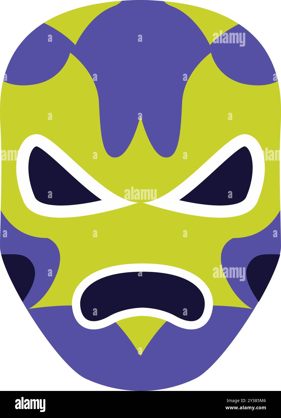 Illustration of a colorful luchador mask representing the face of an ...