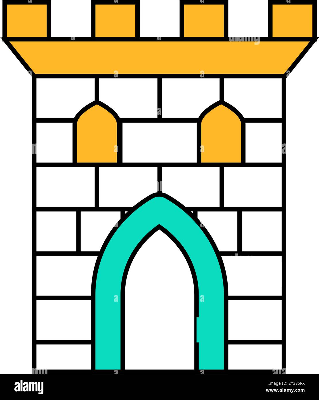 castle tower icon color illustration Stock Vector Image & Art - Alamy