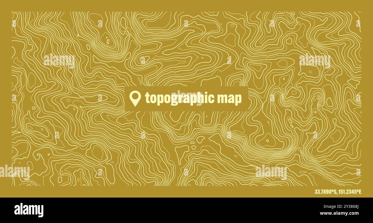 Colorful topographic map with contour lines. Geographic terrain grid ...