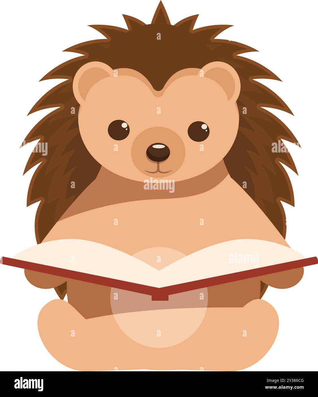 Cute little hedgehog enjoying reading a book Stock Vector Image & Art ...