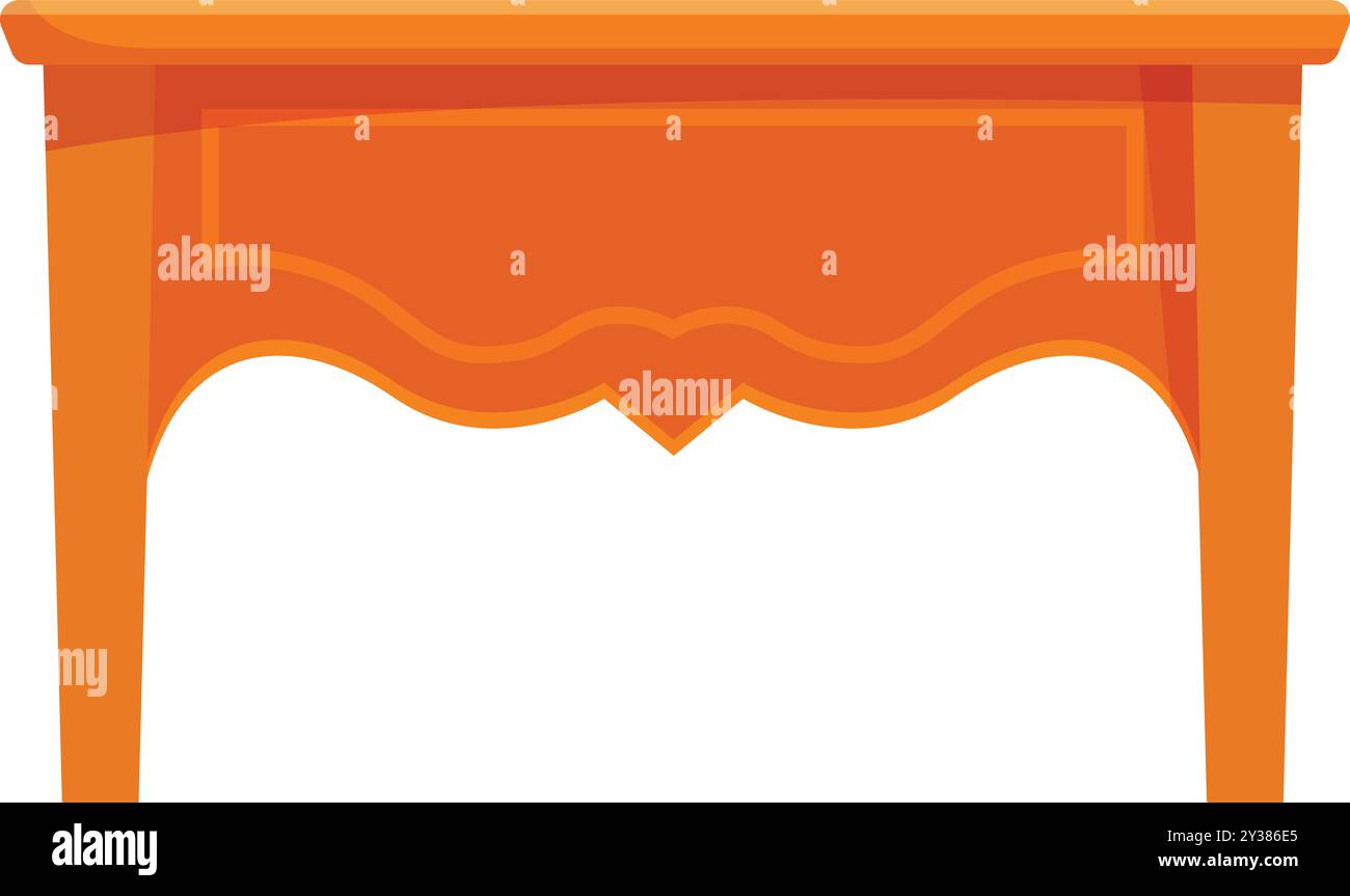 Simple wooden desk with carved edges, standing on four legs, offering a ...