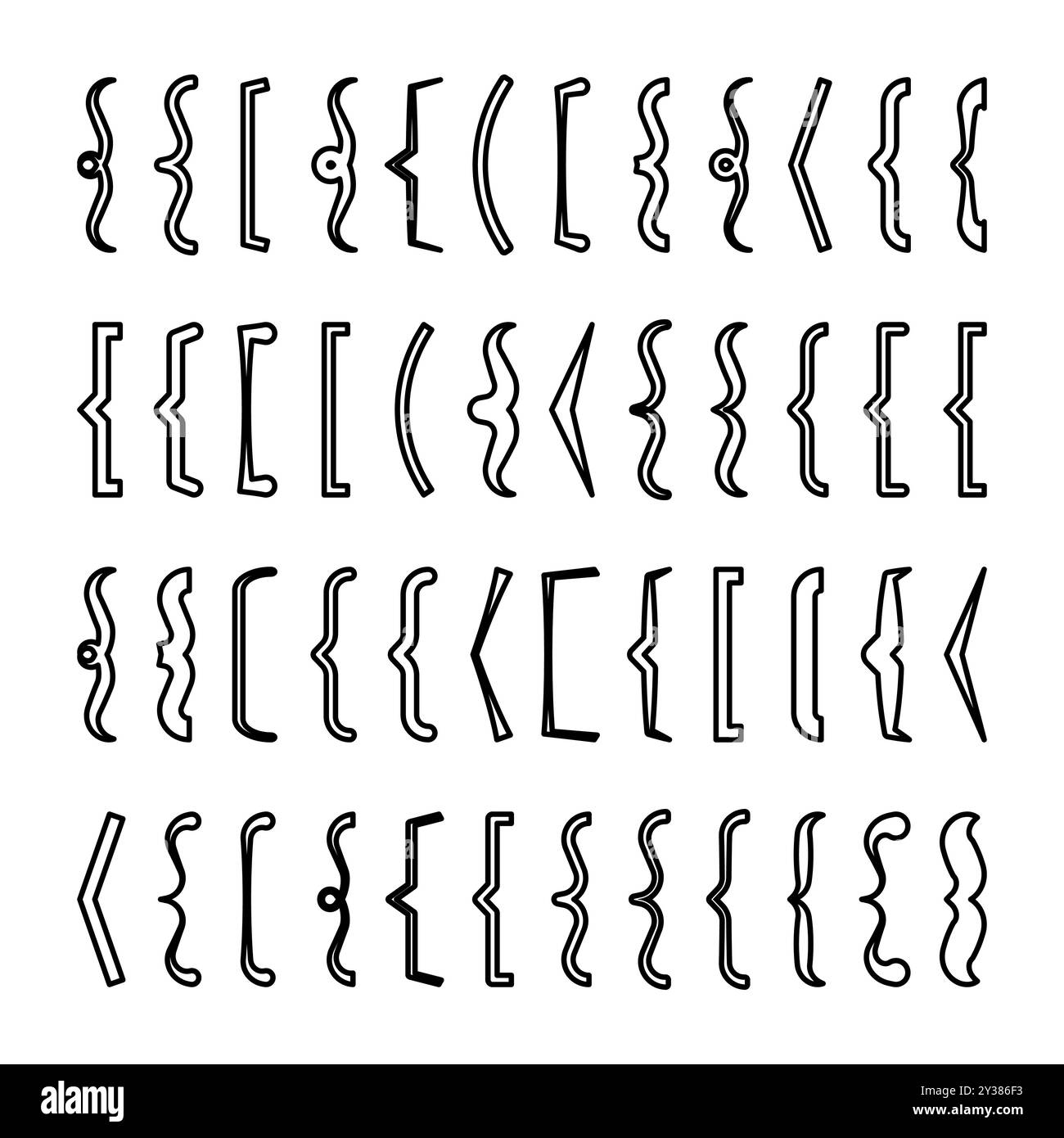 Text brackets collection, black quotation box. Curly, square and corner ...