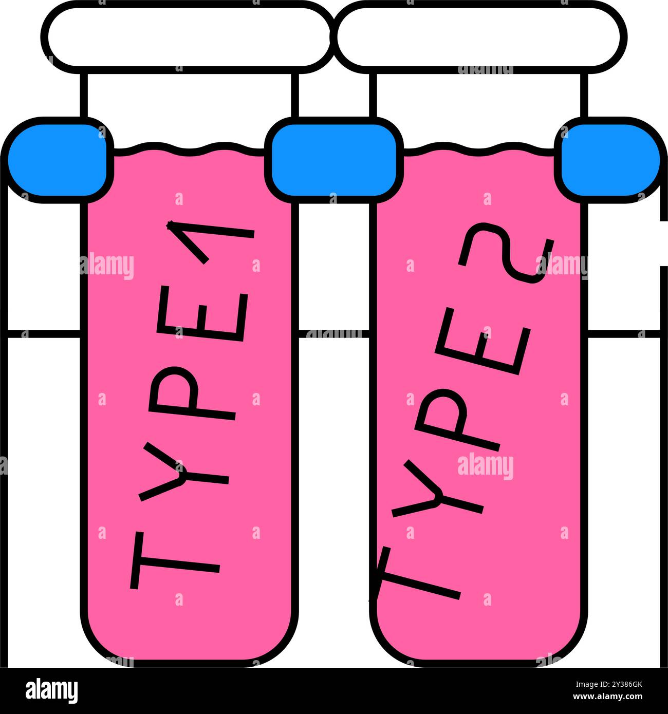 blood analysis diabetes types icon color illustration Stock Vector ...