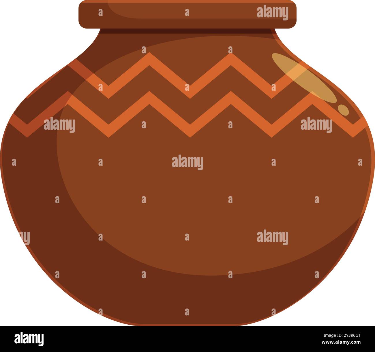 Round clay pot featuring a circular chevron pattern, showcasing ...