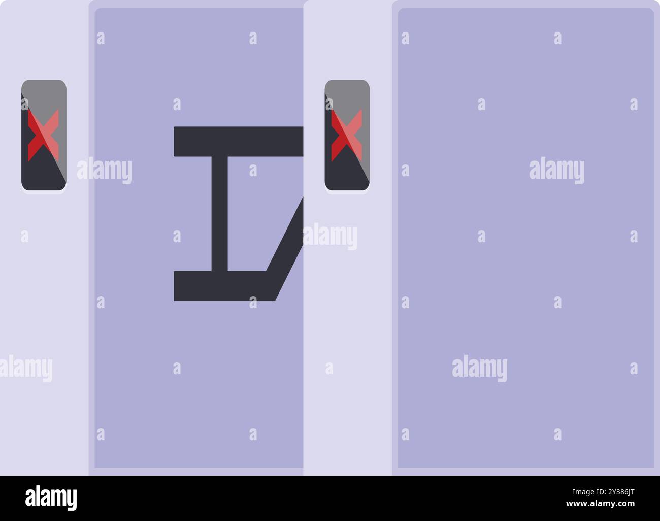 Illustration of a train station platform being closed with a red cross ...