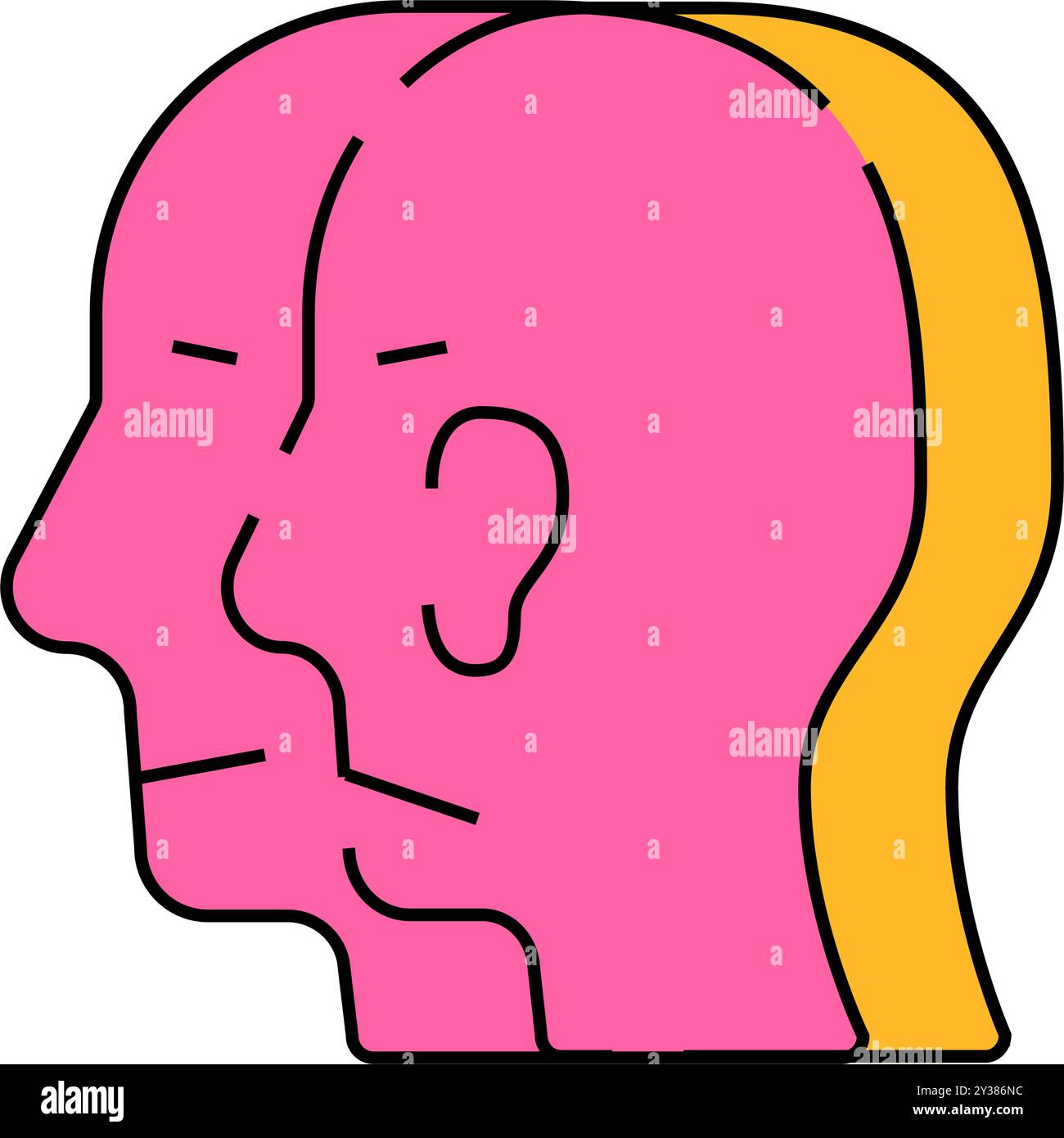 split personality flat icon color illustration Stock Vector Image & Art ...