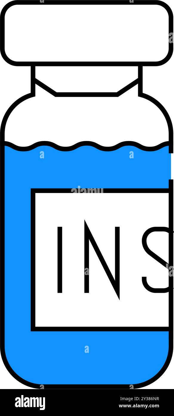 insulin medicament bottle icon color illustration Stock Vector Image ...