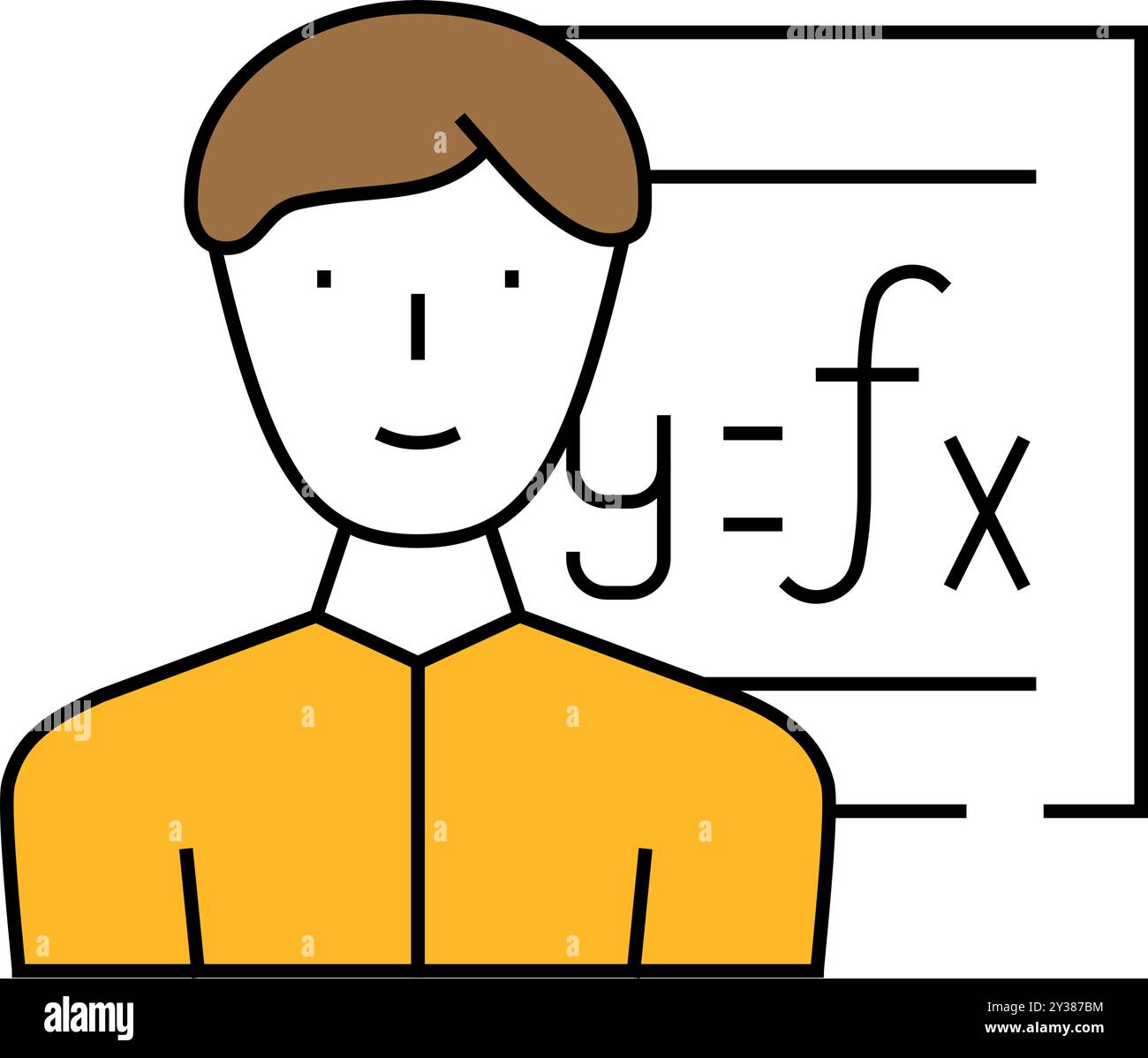 mathematician engineer worker icon color illustration Stock Vector ...