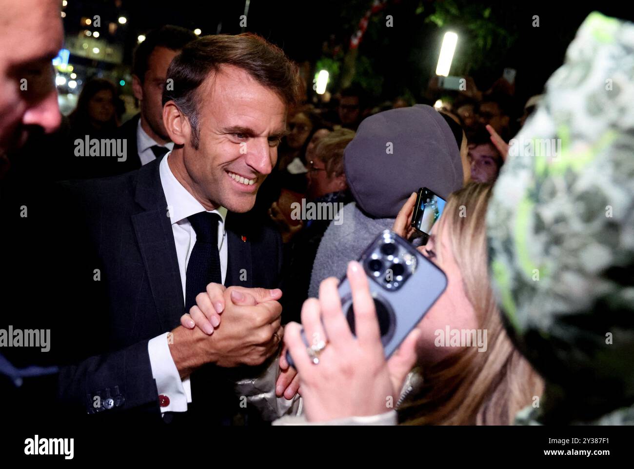 Le Havre, France. 12th Sep, 2024. President Emmanuel Macron attends a ...