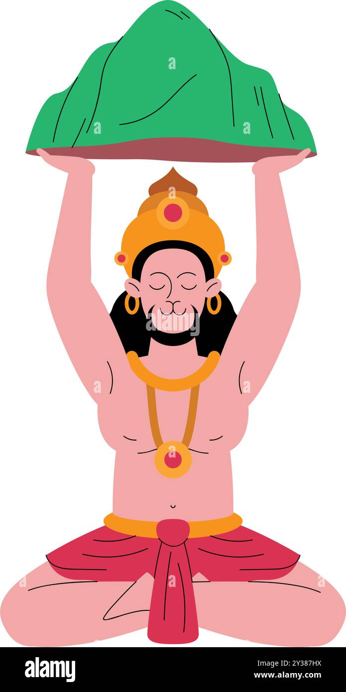 hanuman holding a mountain in hand isolated Stock Vector Image & Art ...